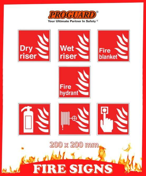 Proguard Fire Fighting Equipment Safety Sign PVC Plastic Sticker Label ...