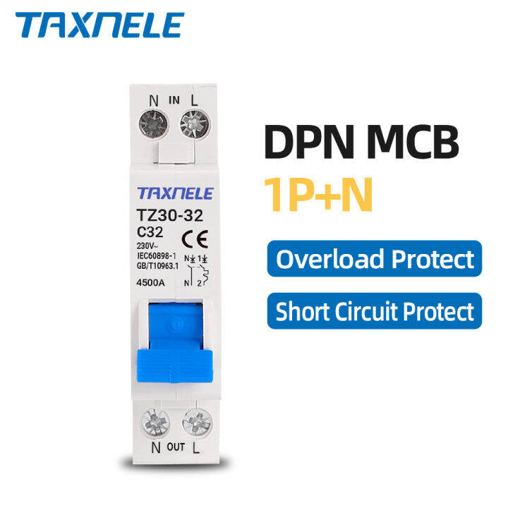 TZ30-32 DPN 1P + N เบรกเกอร์ Mini MCB 6A 10A 16A 20A 25A 32A Din Rail Miniature ในครัวเรือน Air ...