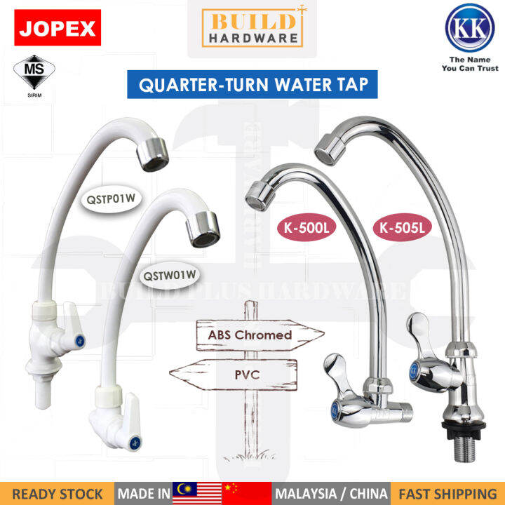 JOPEX / KK Kitchen Sink Water Tap Pillar / Wall Quarter Turn Handle 1/2 ...