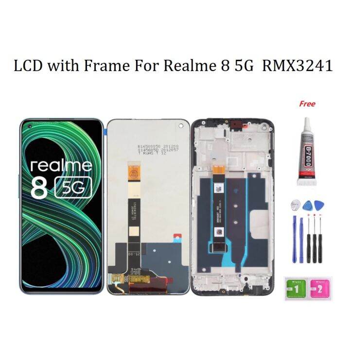 LCD with Frame For Realme 8 5G RMX3241 LCD Display with Touch Screen ...