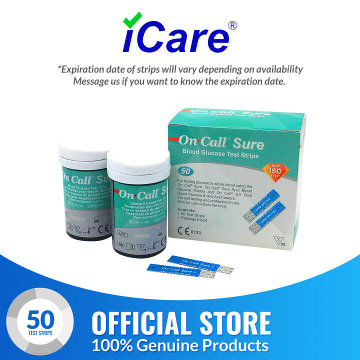 iCare®Sure-A50 On Call Sure Blood Glucose Test Strips 50pcs use with GU ...
