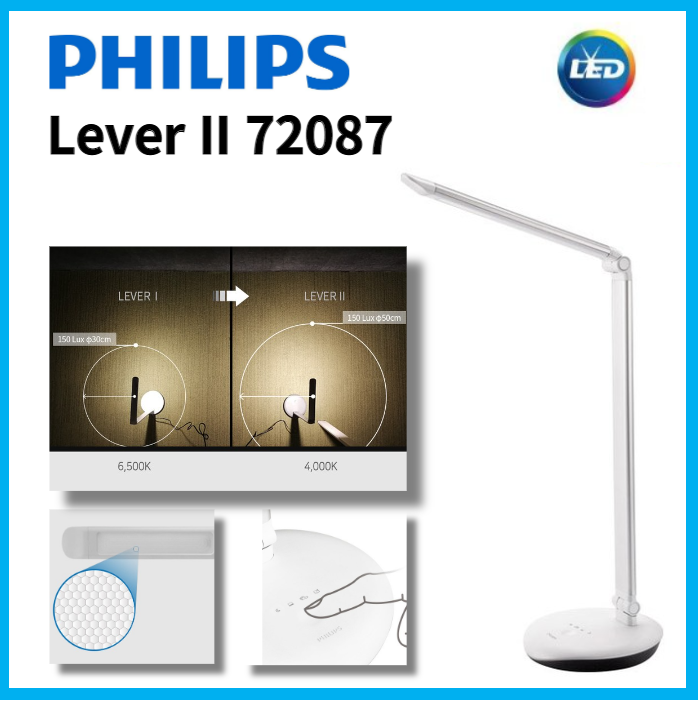 Philips 72087 Lever II LED Stand table lamp Home desk study Office ...