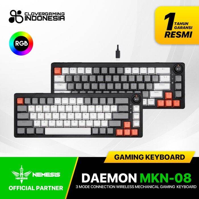 NYK Nemesis Daemon MKN-08 Wireless Mechanical Keyboard Gaming Hotswap ...