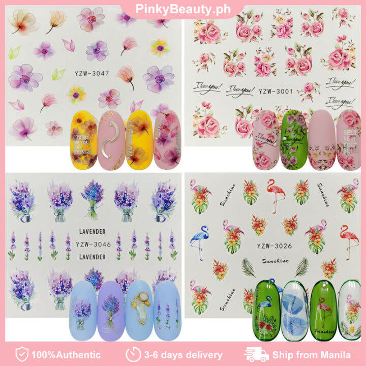 Nail Art Nail Sticker 3D Beautiful Rose LavenderDesign DIY Nail Tips ...