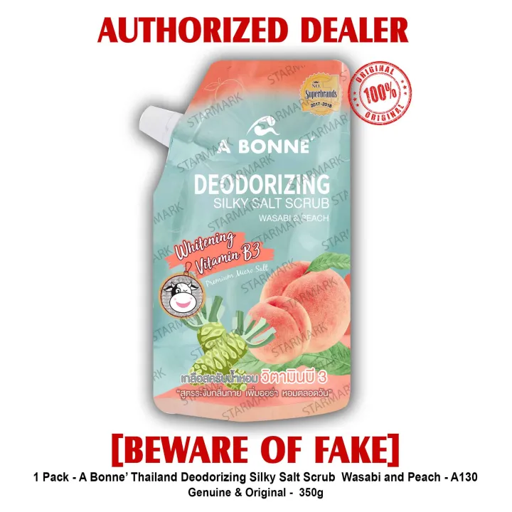 Abonne Deodorizing Silky Salt Scrub Wasabi and Peach Abonne' A Bonne A ...