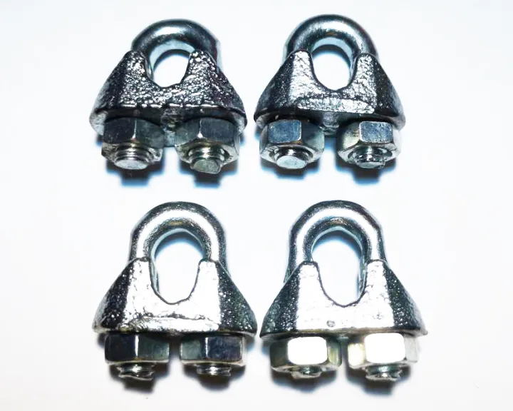 4 Pcs. Wire Rope Sling Clip for Wire Rope 6 mm. Galvanize Steel กิ๊ปจับ ...