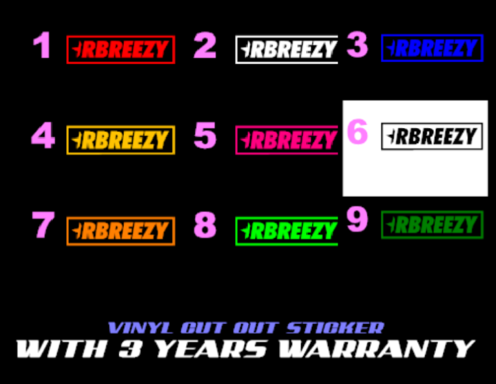 R-BREEZY LOGO sticker for cars with 3years warranty LxH 7"x1.9" *fade ...