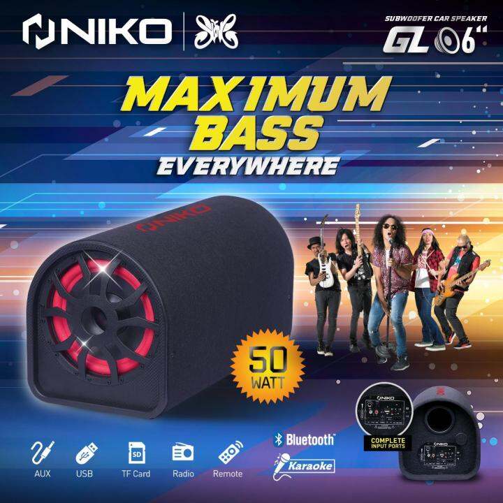 SPEAKER TABUNG / SPEAKER MOBIL BLUETOOTH 6 INCH NIKO GL6 | Lazada Indonesia