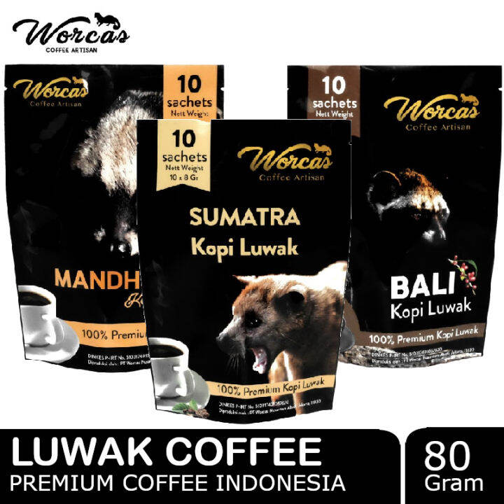WORCAS Kopi Luwak 10 sachet ( 10x8gr ) Premium Kopi Luwak Indonesia ...