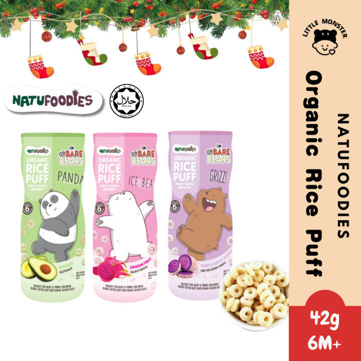 Natufoodies Organic Rice Puff 42g (6M+) Baby Snack Flavours Avocado ...