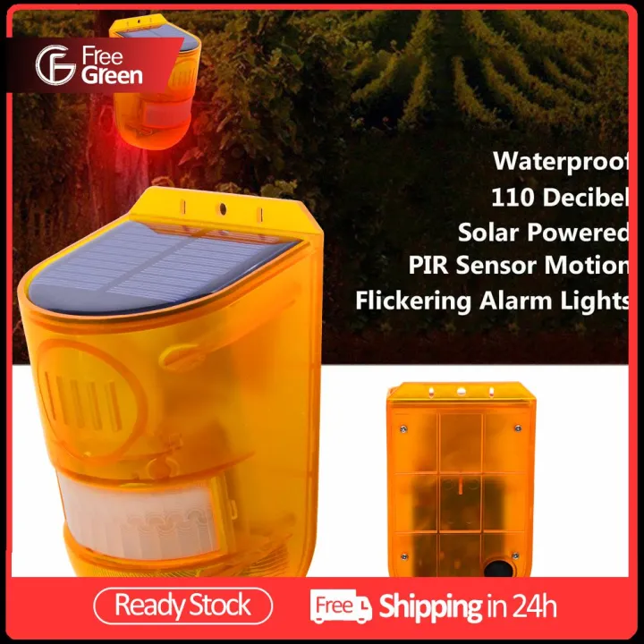 FreeGreen 【Alarm System】Wireless IP65 Solar Alarm Led Lights Motion ...