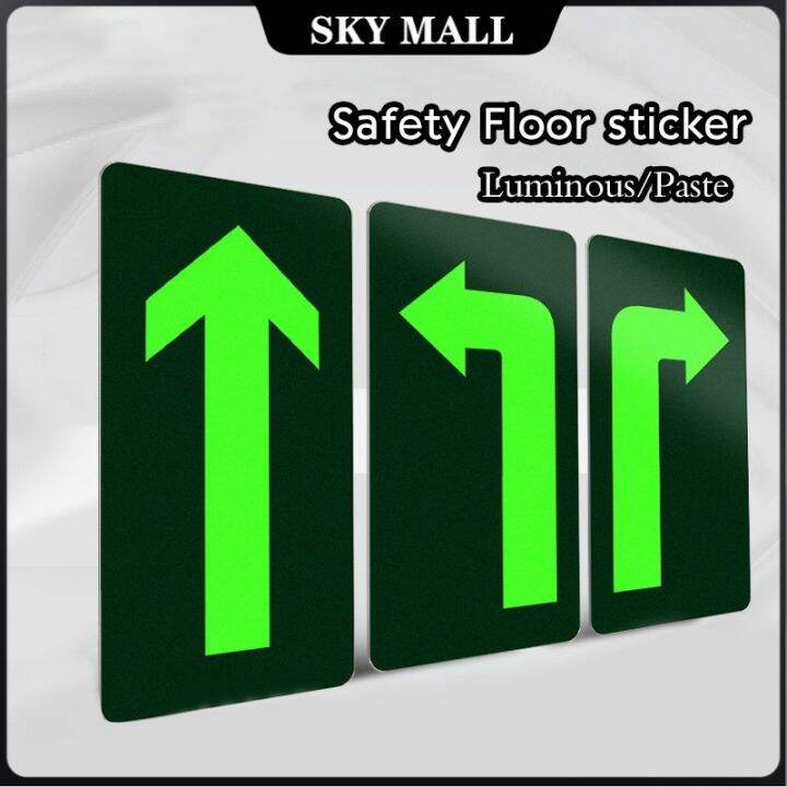 Luminous Arrow Sign Sticker Safety Exit Sign Noctilucence Sticker ...