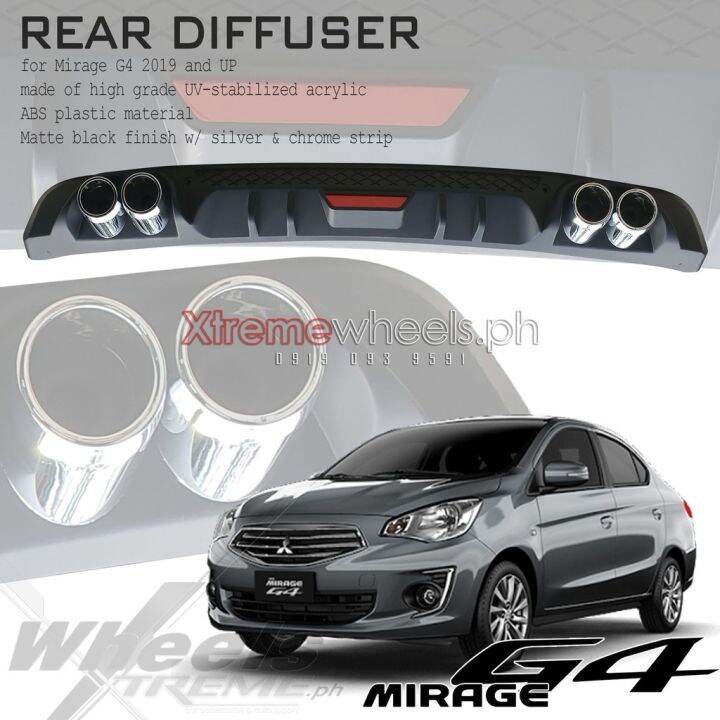 FRAME BUMPERS Mirage G4 2019-2020 Rear Diffuser / Body Kits Matte Black ...