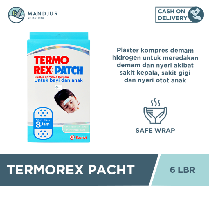 Termorex Patch Isi 6 Lembar - Plester Hidrogel Kompres Demam Anak ...