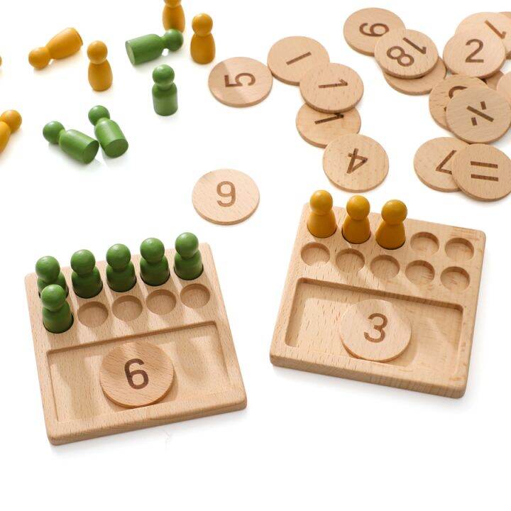 Let's Make Wooden Montessori Number Counting Pegs 10 Board Early ...