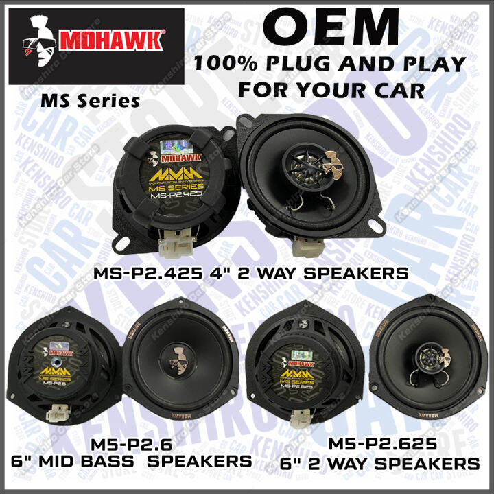 100% Original MOHAWK MS Series Plug & Play Speaker Car Kereta Speaker 6 / 4 inch 2 Way Mid Bass ...