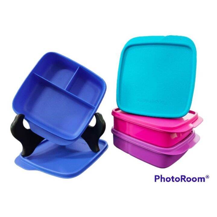 【COD】 Original Tupperware Square Divided Lunchbox | Lazada PH