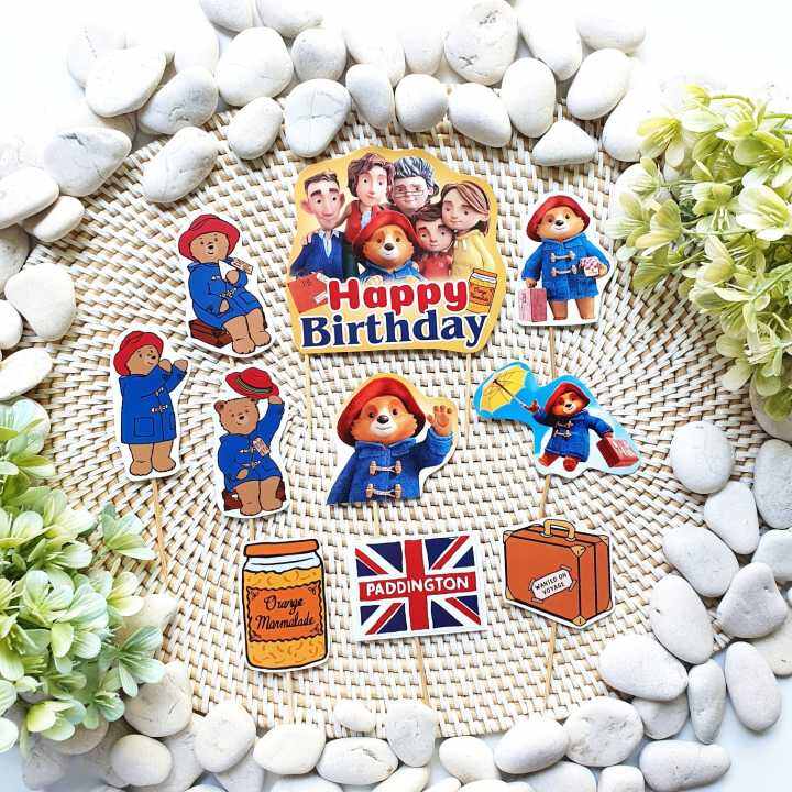 Paddington Bear Beruang Birthday Cake Topper Cupcake Pudding Hiasan Kue ...