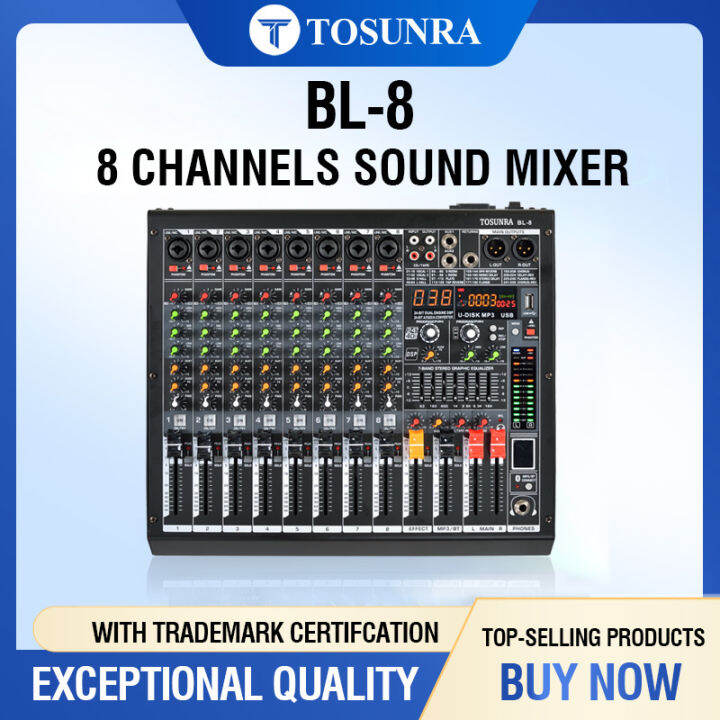 🥇【TOSUNRA】 BL-6/BL-8 MIXER 6/8 CHANNEL Mixer Audio Mixer For Live ...