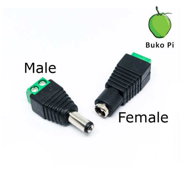 Male/Female DC Barrel Jack Adaptor 5.5 x 2.1mm M/F Screw Type for Piso ...