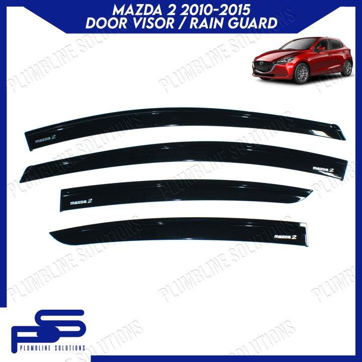 Window Rain Visor for Mazda 2 Sedan 2010 2011 2012 2013 2014 2015 ...