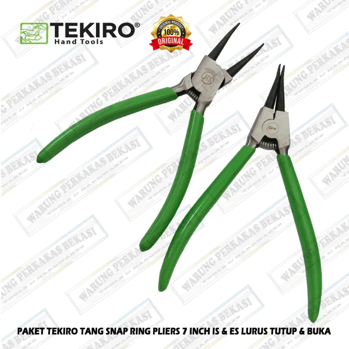 Tekiro Paket 2Pcs IS - ES 7 Inch Tang Snap Ring Lurus Buka Dan Lurus ...