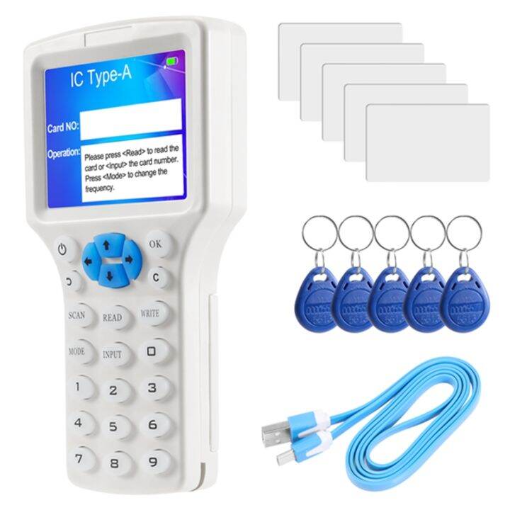 10 Frequency NFC Smart Card Reader Writer RFID Copier Duplicator 125KHz ...