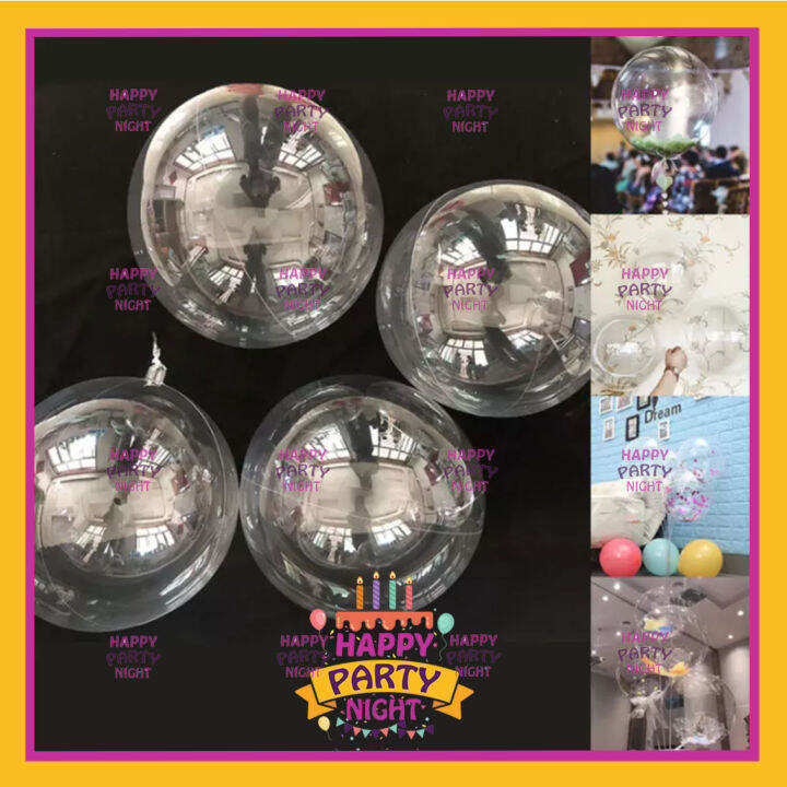 Happy Party Night 1PC 12/18/24/36 Clear Transparent Balloon Inflatable ...