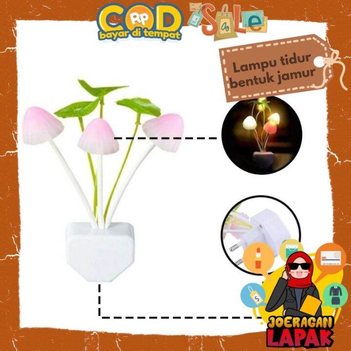 ⭐️JOERAGAN LAPAK⭐️ LAMPU TIDUR BENTUK JAMUR AVATAR LED MINI SENSOR ...