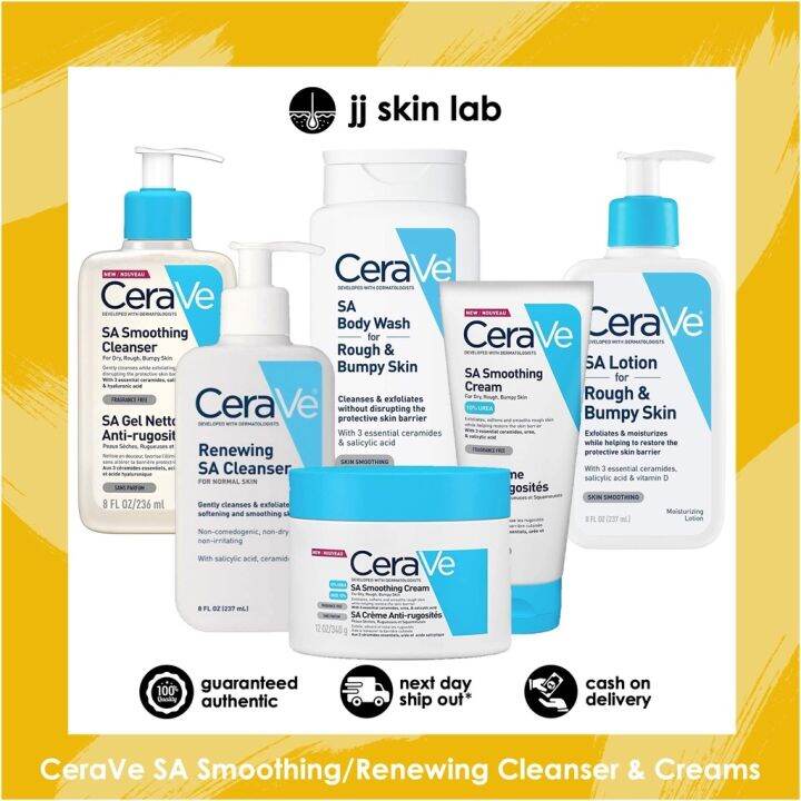 CeraVe SA Smoothing Renewing SA Cleanser and SA Cream | Lazada PH