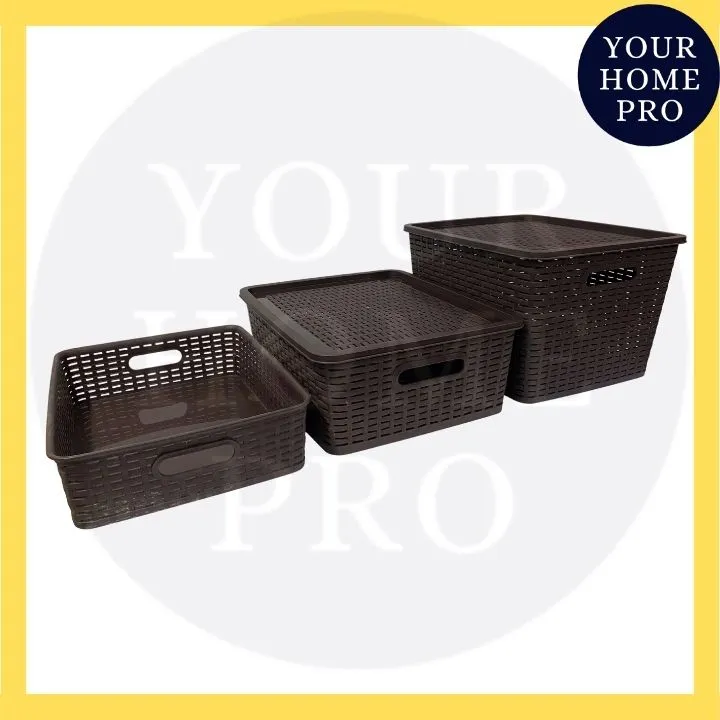 Zooey Rattan Eco Tray Large Storage bin | Storage box | Drawer Organizer | Multi Purpose Tray ...