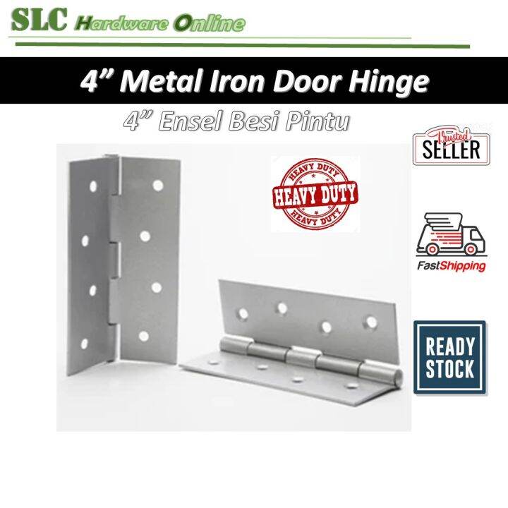 [1 PC] 4 inch *100mm* Heavy Duty Metal Steel Iron Hinges for Door ...