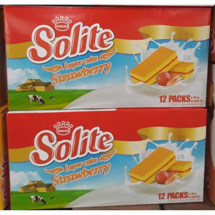 พร้อมส่ง! SOLITE โซไลท์ เลเยอร์เค้ก สตรอเบอร์รี่ ขนาด 18กรัม ยกกล่อง 12 ...