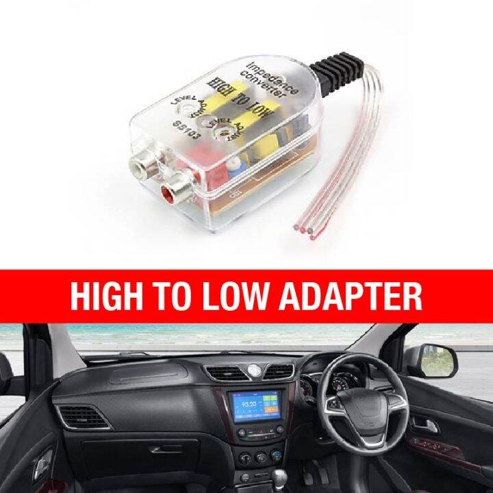 High to Low Impedance Converter to RCA Cable Car Stereo Audio RCA ...