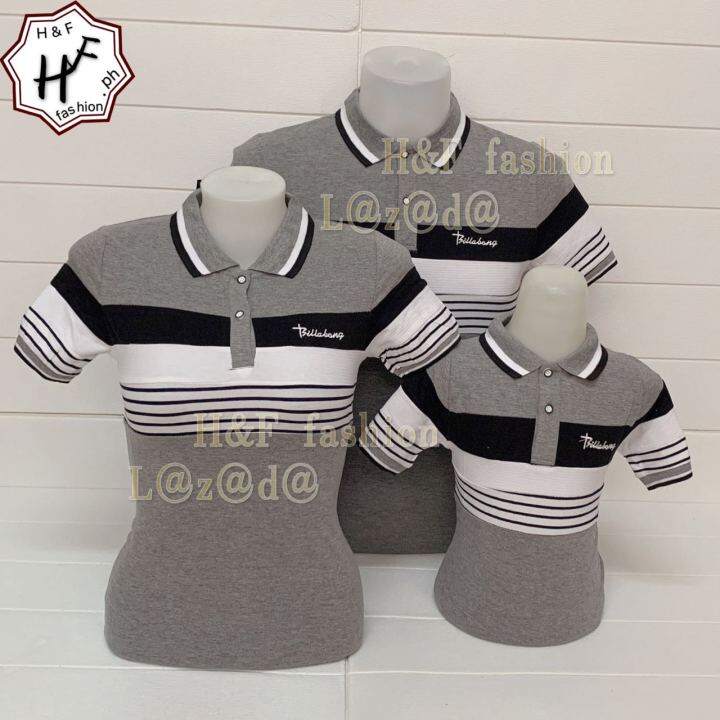 Tricolor fashion family polo shirt cotton / 12 colros | Lazada PH