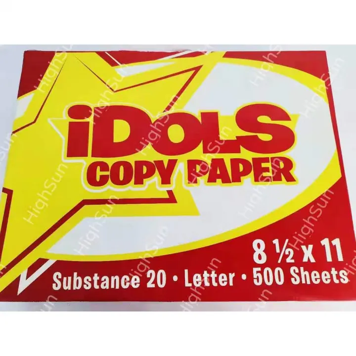 (Highsun) IDOLS Copy Paper Bond Paper 500 sheets | Lazada PH