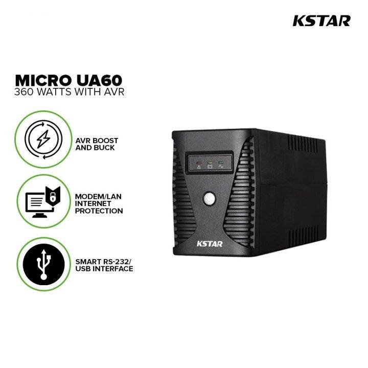 KSTAR Micro UA60 600va/360 watts with AVR Boost and Buck, Brand New Avr ...