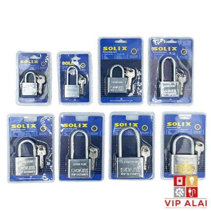กุญแจบ้าน ยี่ห้อ solix 30มิล 40มิล 50มิล 60มิล คอสั้น คอยาว กุญแจล็อก ...