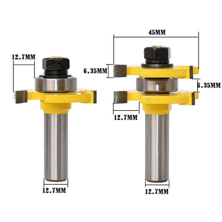 【Factory Price】Tongue and Groove Router Bit Set Up to 3/4'' Stock 1/2 ...