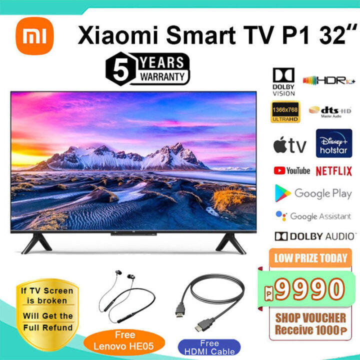Xiaomi 32 inch Mi Android Smart TV P1 Series L32M6-6ARG Dolby Vision Dolby Audio 32 inch Smart ...