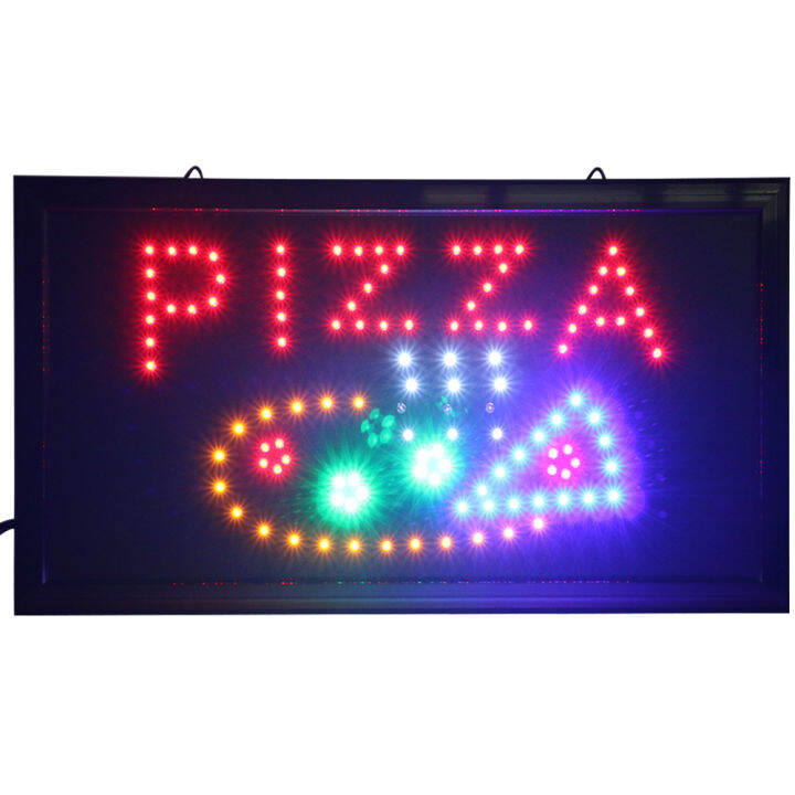 CHENXI 21 Styles Led Pizza Shop Open Neon Signs Indoor Animated Motion ...