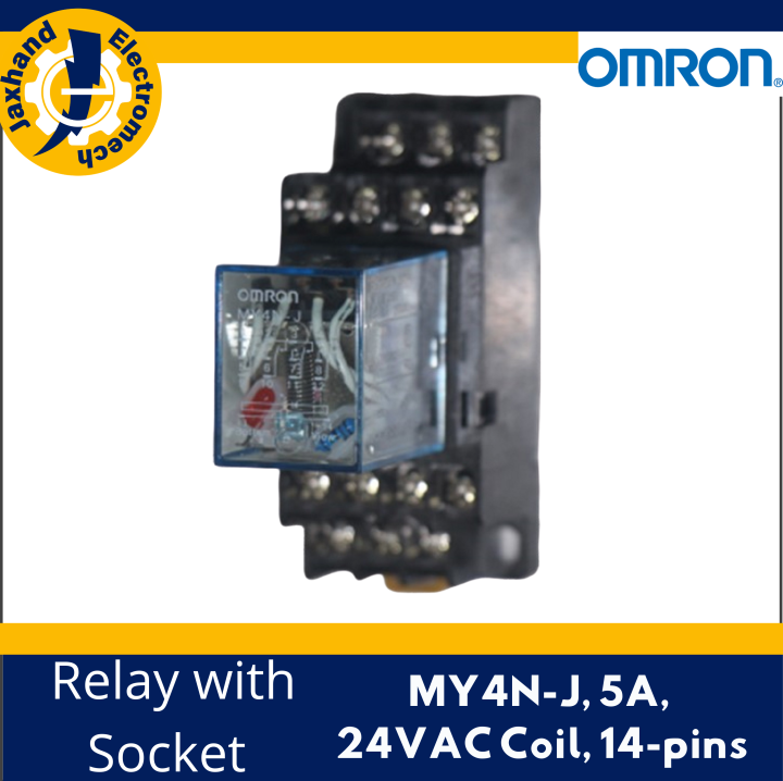 Omron Relay MY4N-J, 5A, 24VAC Coil, 14-pins with Free Socket | Lazada PH