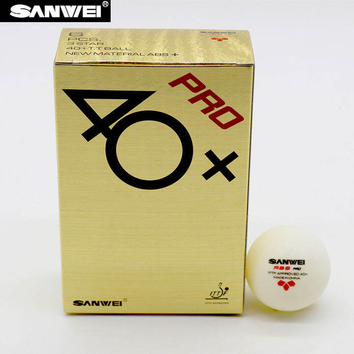 SANWEI ABS PRO 40+Table Tennis Balls ITTF Approved New Material 3Star Ping Pong Balls Ready ...