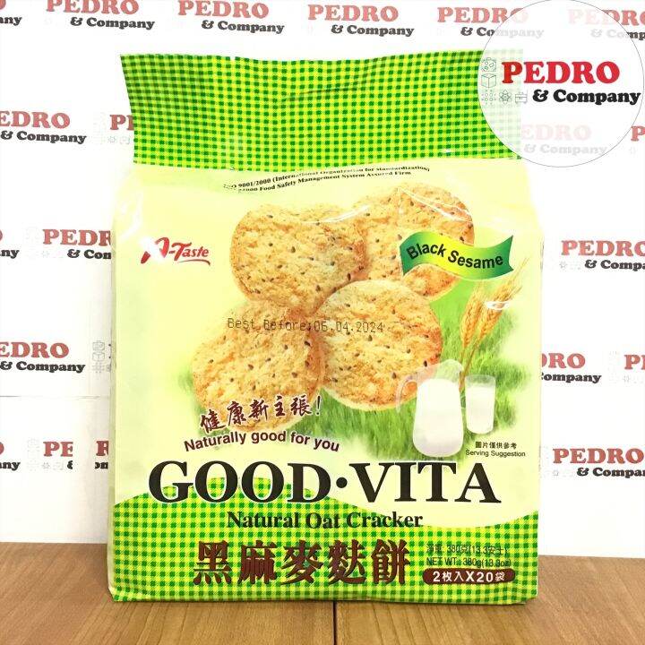 A taste good vita BLACK SESAME natural oat cracker 380 gram - biskuit ...