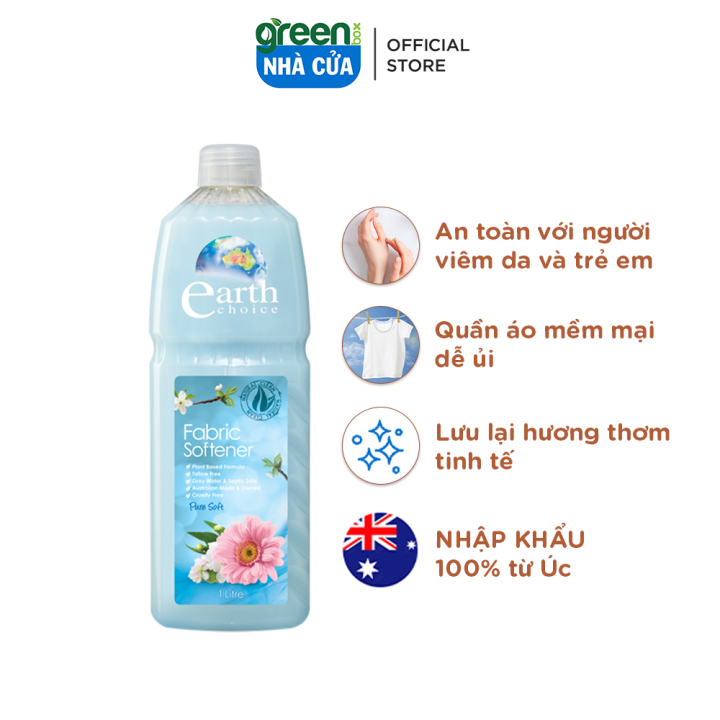 Nước xả cao cấp gốc thực vật Earth Choice làm mềm vải, an toàn cho da ...