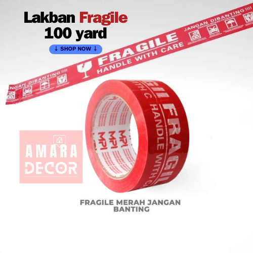 Lakban Fragile Solatip Merah Jangan Dibanting Panjang 100 Yard | Lazada ...