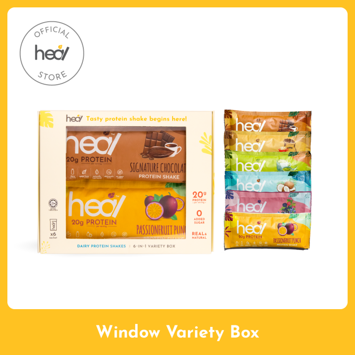 Heal Protein Variety Box- Whey Protein/ Vegan Protein (6 sachets) HALAL ...