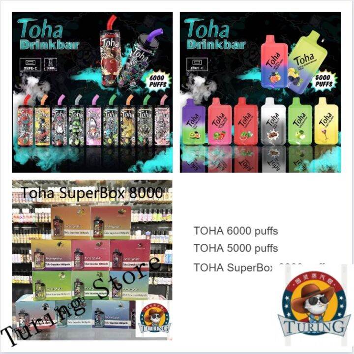 new Toha Drink 6000 Puffs Disposable Pods 6k toha 5k Super Box 8000 BJ ...