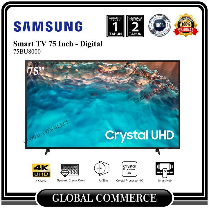 Samsung Smart TV 75 Inch 75BU8000 CRYSTAL 4K UHD | Lazada Indonesia
