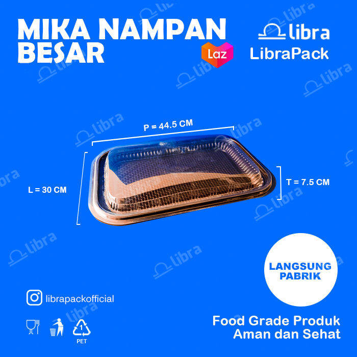MIKA KUE BESAR 10 PCS MIKA NAMPAN ALAS COKLAT TUTUP BENING + TATAKAN ...